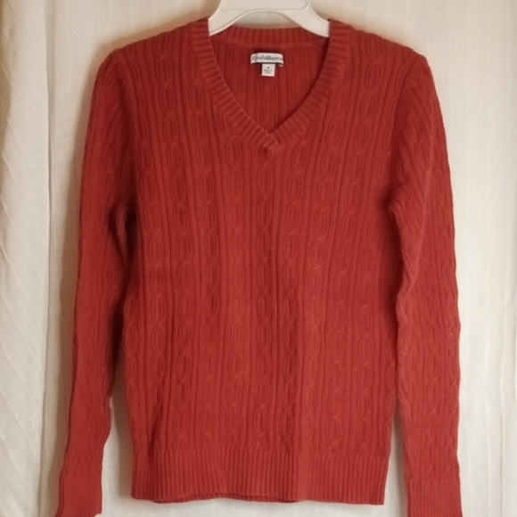 croft & barrow | Sweaters | Croft Barrow Rust Vneck Cable Knit Sweater ...